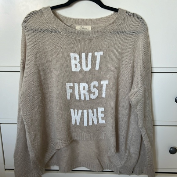Elan | Sweaters | Elan But First Wine Sweater | Poshmark
